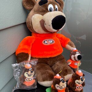 Toys | Aw Root Bear Plush Lot Mini Ornaments Vtg Fast Food Restaurant ...